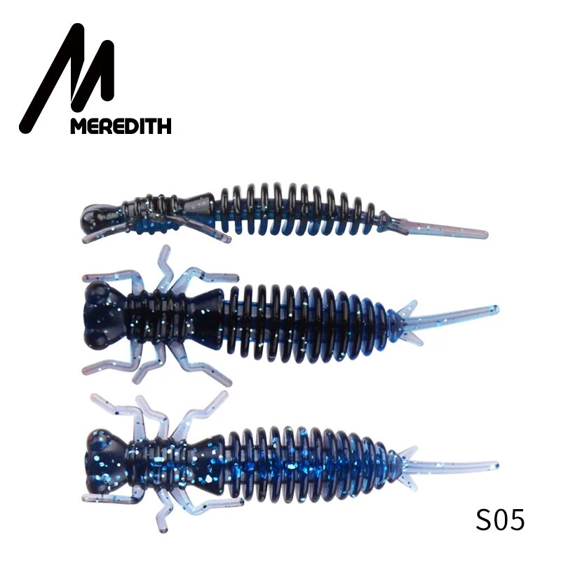 MEREDITH Larva Силиконовые приманки 50 мм, 62 мм, 85 мм Темно-синий, 62mm 8pcs, S05