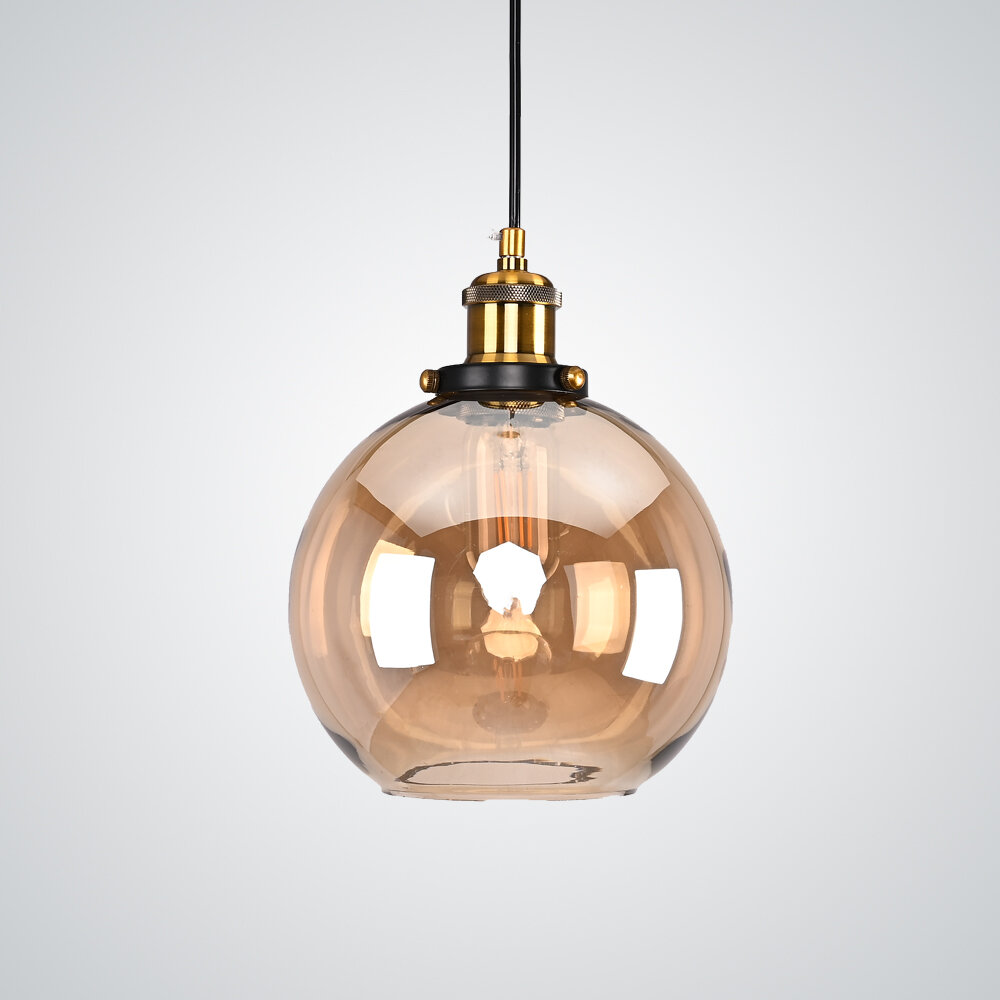 Подвесной светильник Loft Clear Glass Sphere Cloche Янтарный