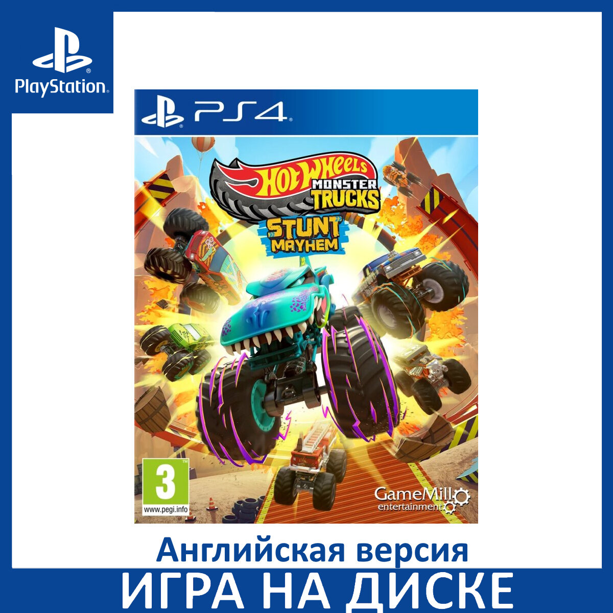 Игра Hot Wheels Monster Trucks: Stunt Mayhem PS4 Английский язык Диск на PlayStation 4