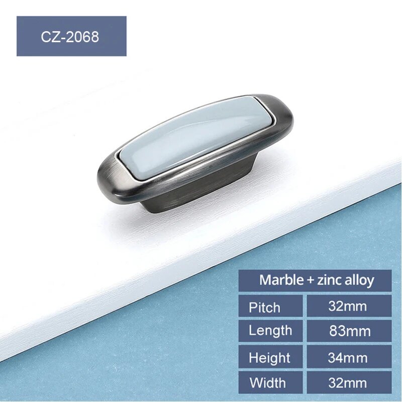 Ручка для ящика CZ-2068, сине-серая, 83x34x32 мм