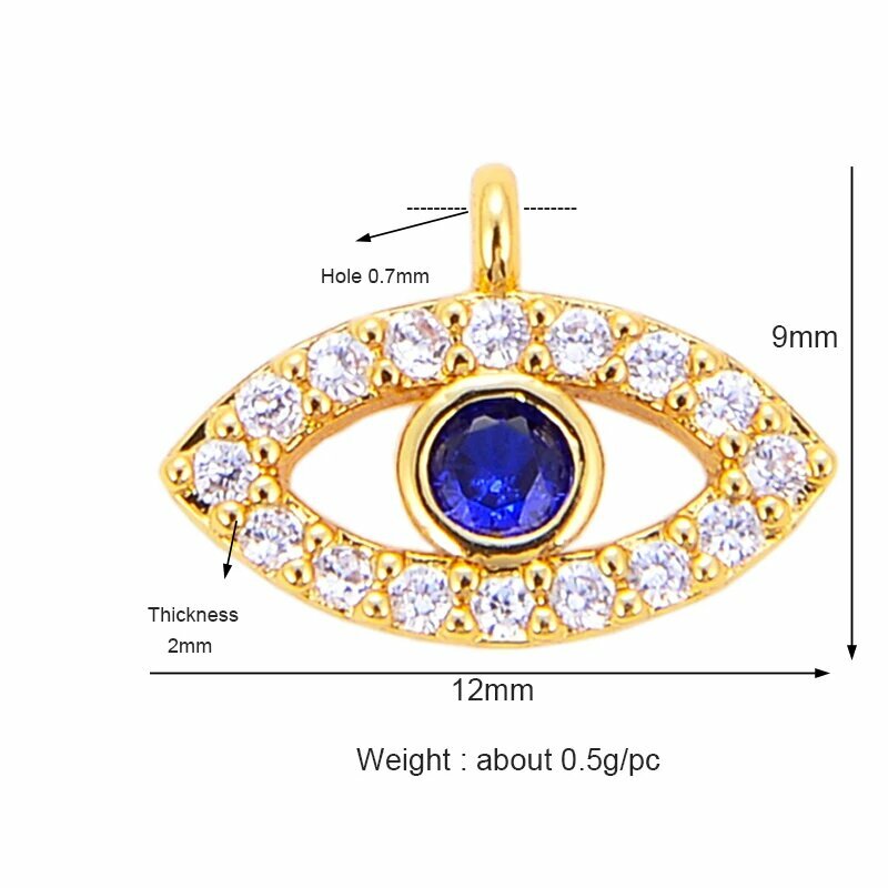 Циркониевый кулон с глазом Хора, позолоченная латунь Фиолетовый, L458945-Gold