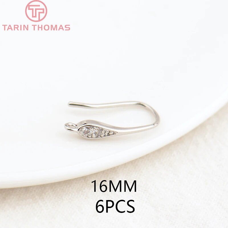 Серьги TARIN THOMAS 16 мм, 6 шт, цвет платина