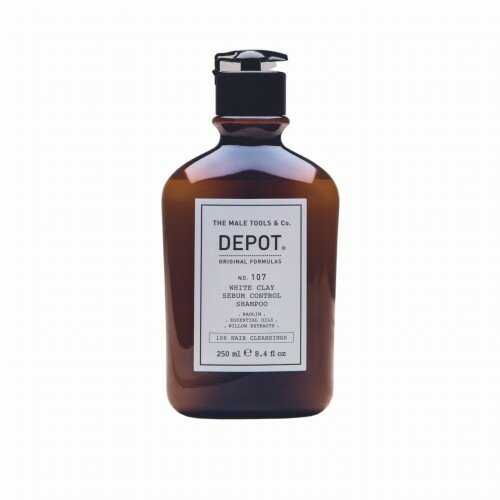 Depot Нормализующий шампунь для жирных волос мужской no.107, с белой глиной, 250 мл