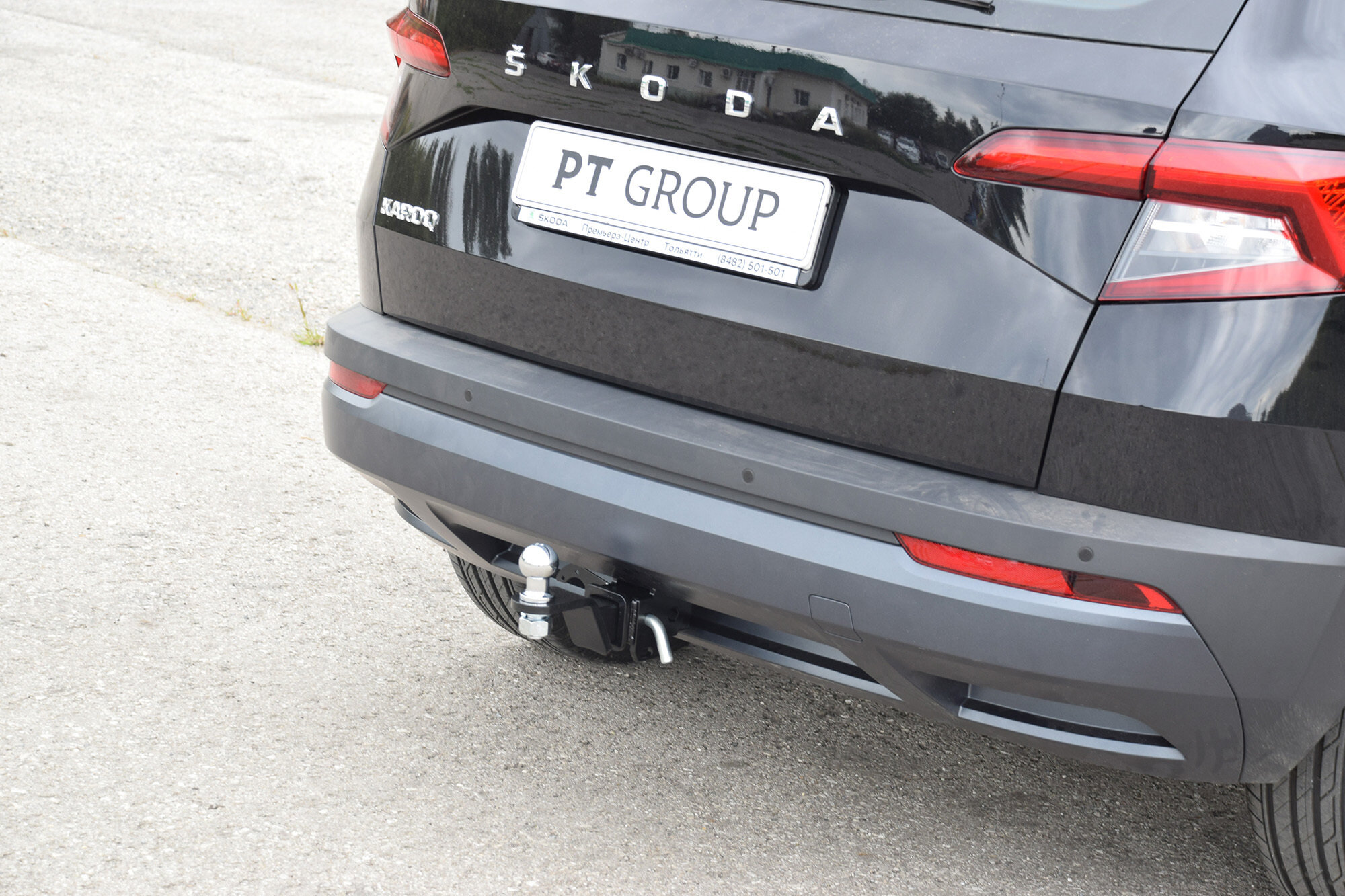 Фаркоп PT GROUP /съемный квадрат/ для Volkswagen Tiguan, SKODA Kodiaq 2017-, KAROQ 2020-(паспорт и сертификат в комплекте)(без электрики) арт. SKQ-17-991122.00