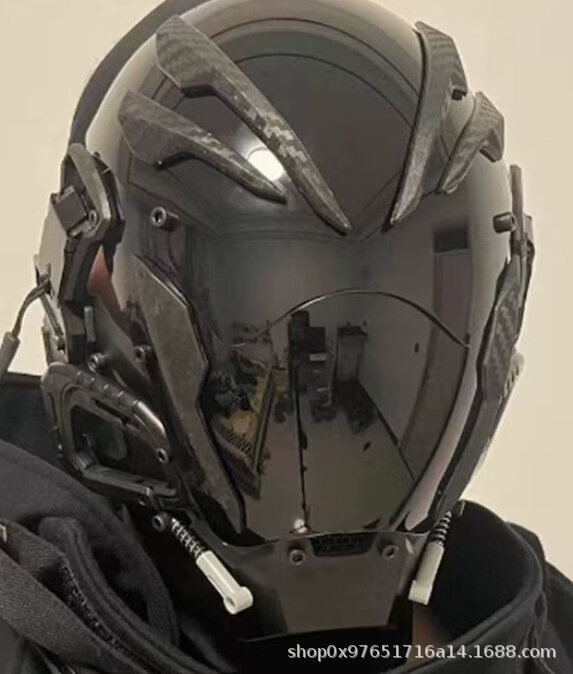 Черная маска Cyberpunk 2077 CS PUBG, головной убор, маска для взрослых на Хэллоуин, полная маска мечаника
