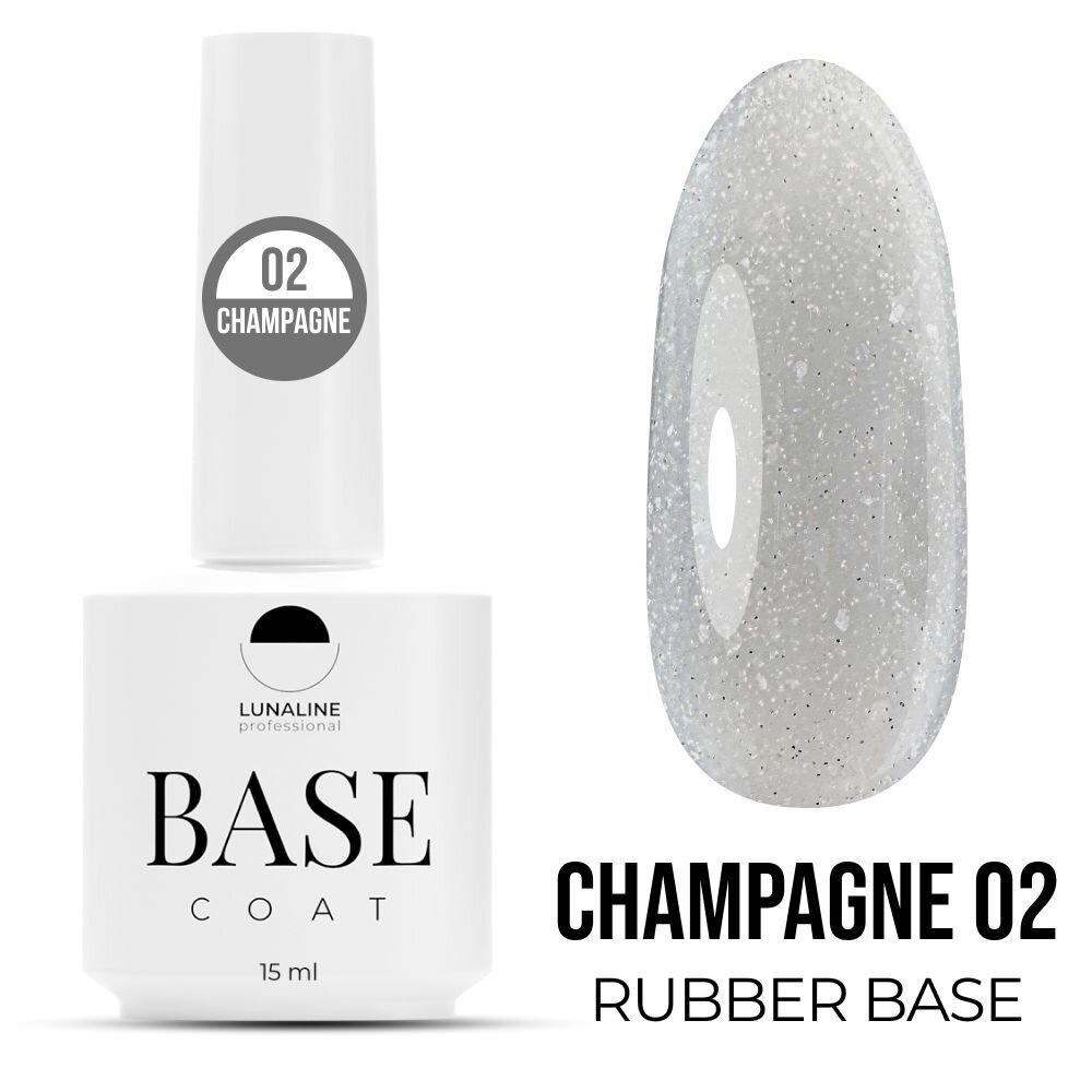 Базовое покрытие для ногтей Luna Line "Champagne", тон 02, Brut