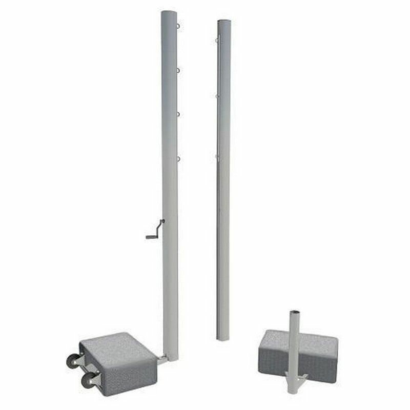 Стойки волейбольные алюминиевые мобильные универсальные со скрытым механизмом натяжения сетки 2-2.5 м Pioner A14453