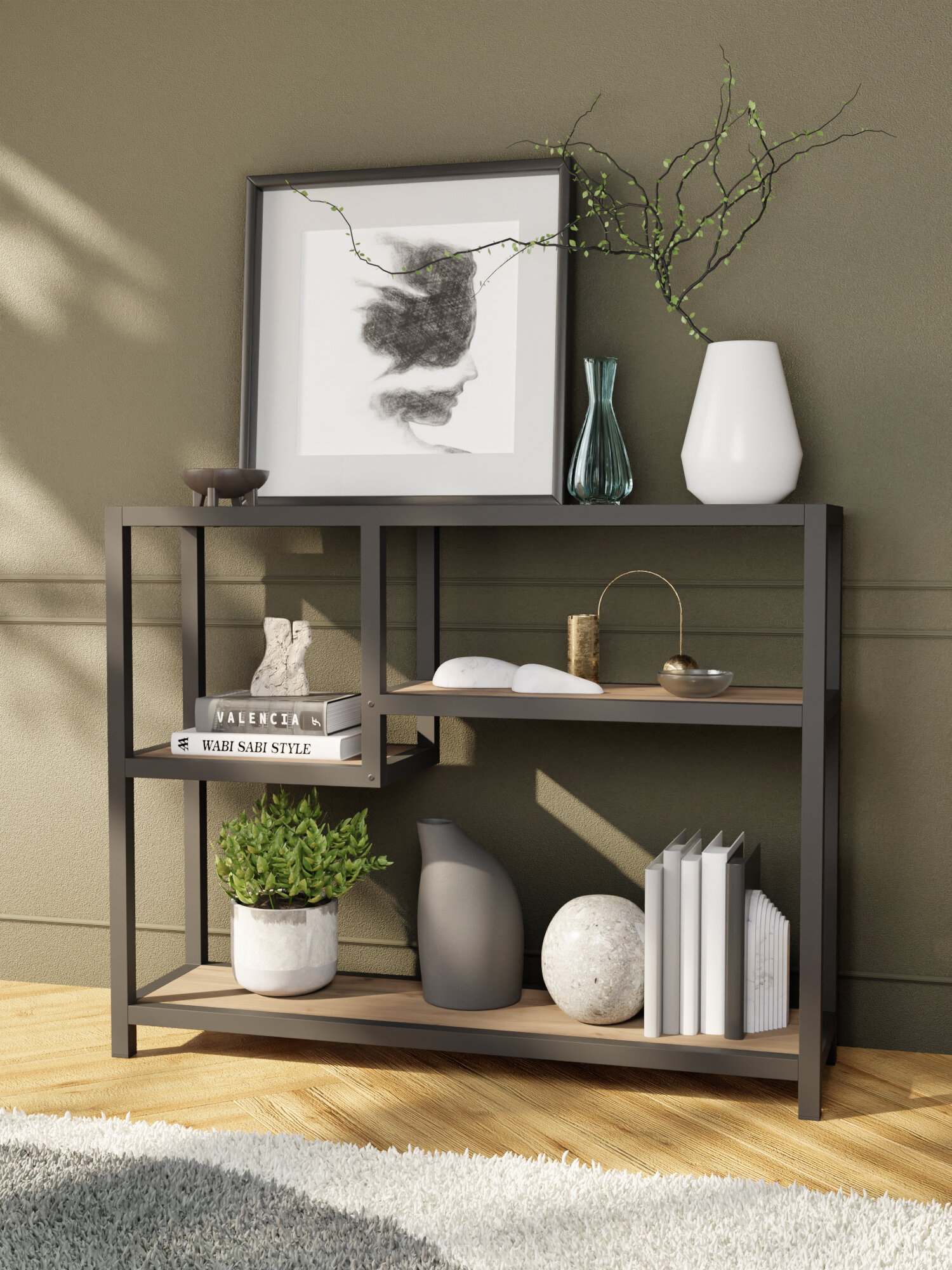 Тумба Landloft "Стерлинг" лофт, модульная, ЛДСП, цвет дуб вотан