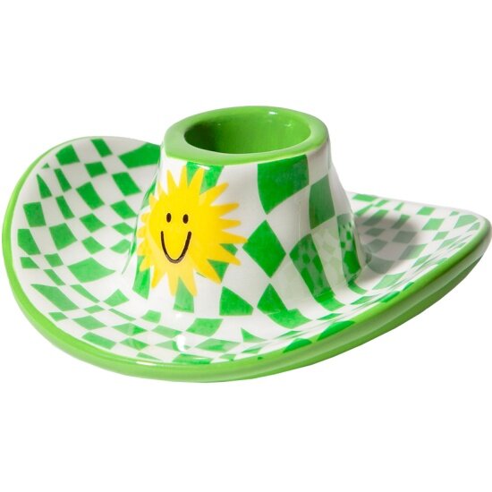 Подсвечник Doiy Rodeo Cowboy Hat 4 см, керамика, зелёный (DYCAHROHAG)