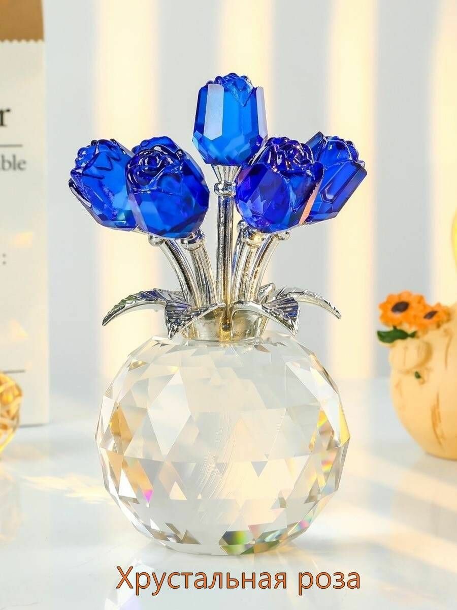 1 хрустальная роза, 13*7 см