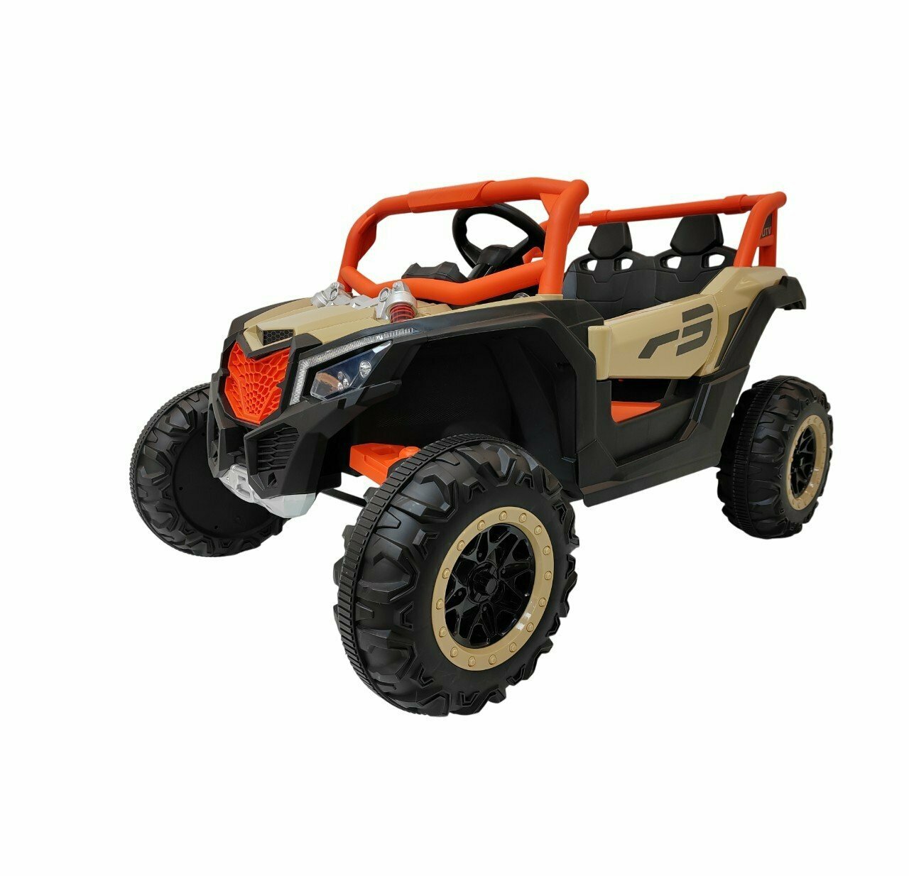 Электромобиль-багги Багги 4406, 4WD, 1 место, 4 колеса EVA, от 1 года, бежевый