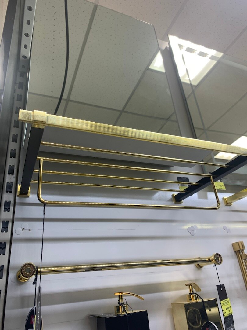 Полотенцедержатель с полкой WINDISCH BLACK COLLECTION 85215NO черный/золото 95х540x320