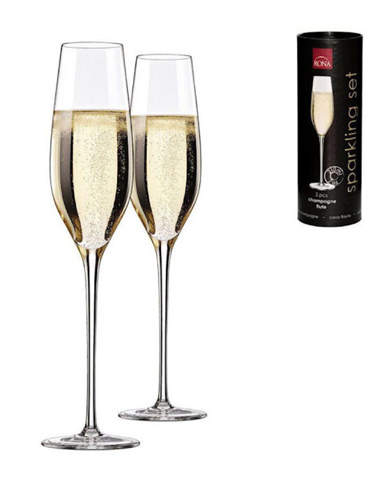 Набор бокалов для шампанского 2 шт в тубусе 210 мл "Sparkling set"