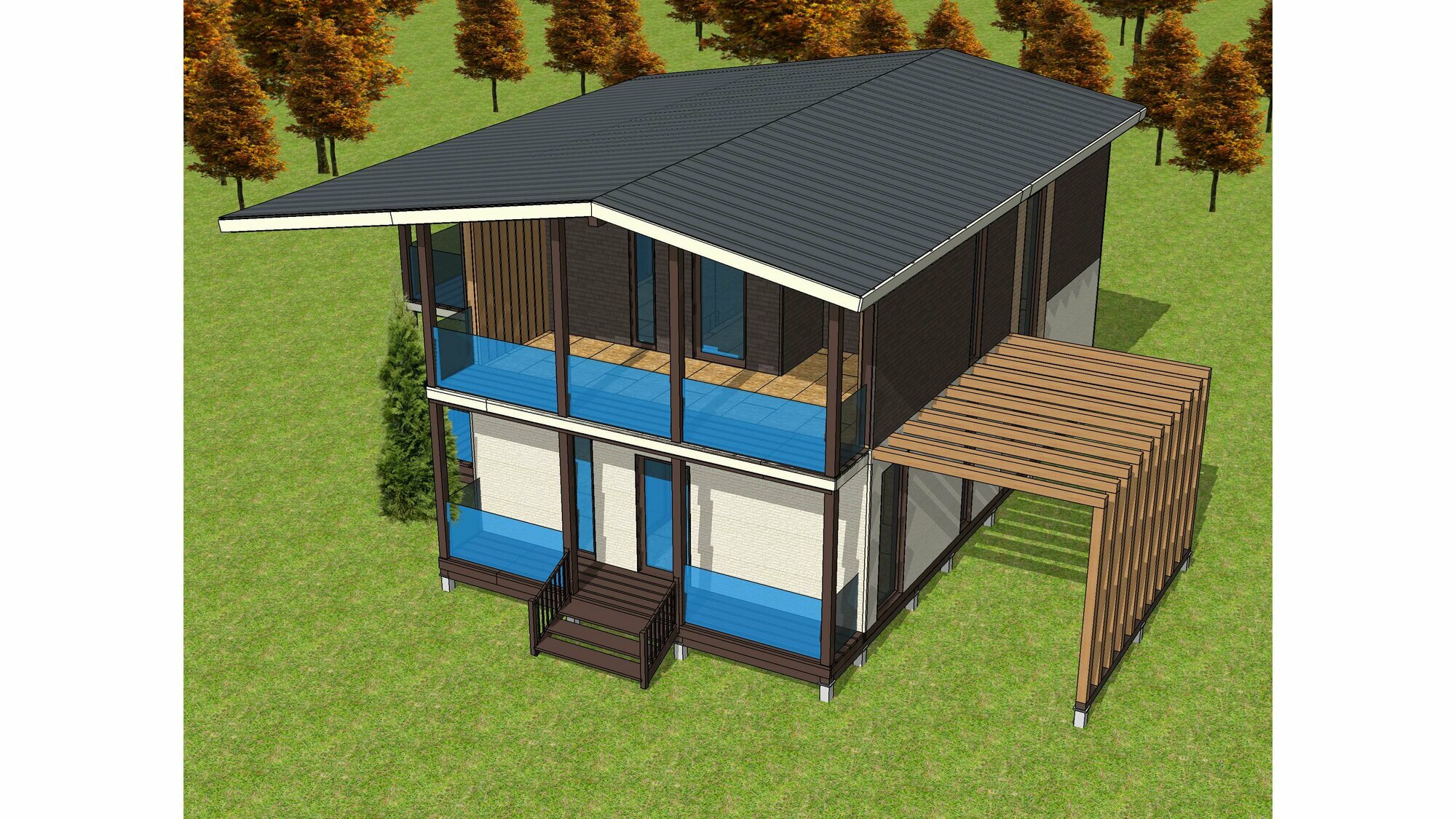 Готовый проект дома 120м2 для самостоятельной сборки из СИП панелей, домокомплект