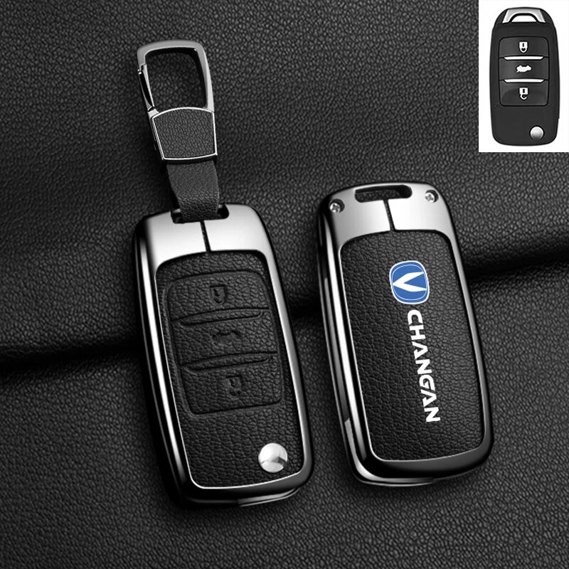 Новый чехол для автомобильного ключа из сплава для Changan CS15 Eado Raeton CS35 Plus CS55 CS75 J35 Hunter F70 CS95 CS85 CS1 CV1 Alsvin V3 V5 V7, B style 2-1