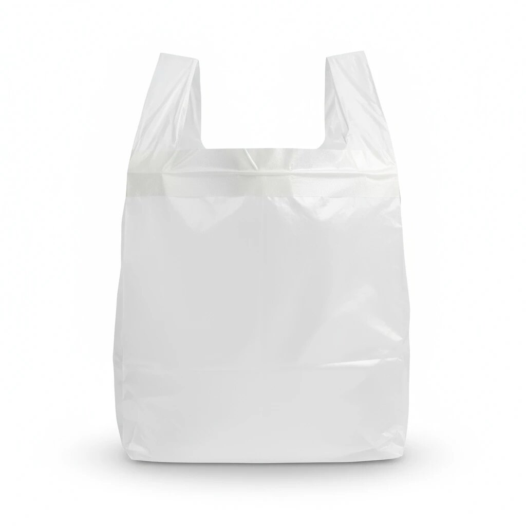 Пакет майка Волга Полимер 24 х 44 см, белый 100 штук, без логитипа, 15мкм