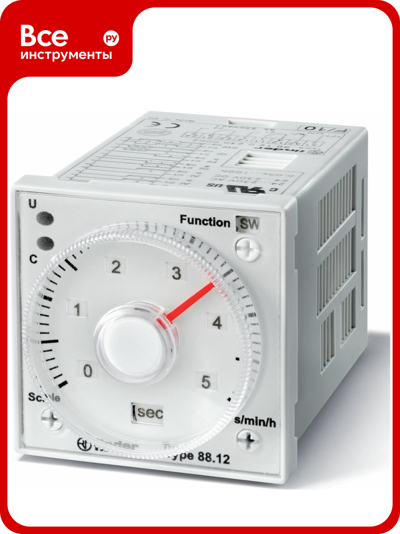 Универсальное, Finder, многофункциональное реле времени Finder для монт. на лицевую панель, 8 пин разъём, 881202300002
