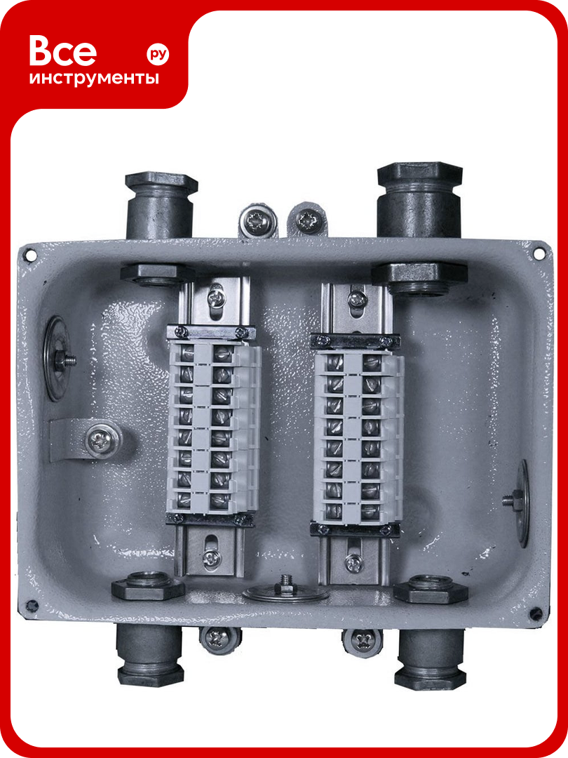 Коробка клеммная Электротехник КЗНС-16 У2, 16 зажимов, IP65 (металлические вводы)