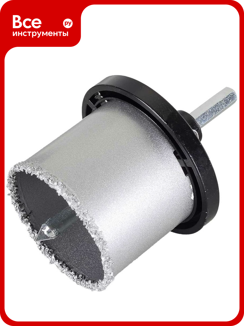 Набор коронок алмазных по керамической плитке 33-53-67-73 мм Вихрь 73/10/9/4, для работы с электродрелями