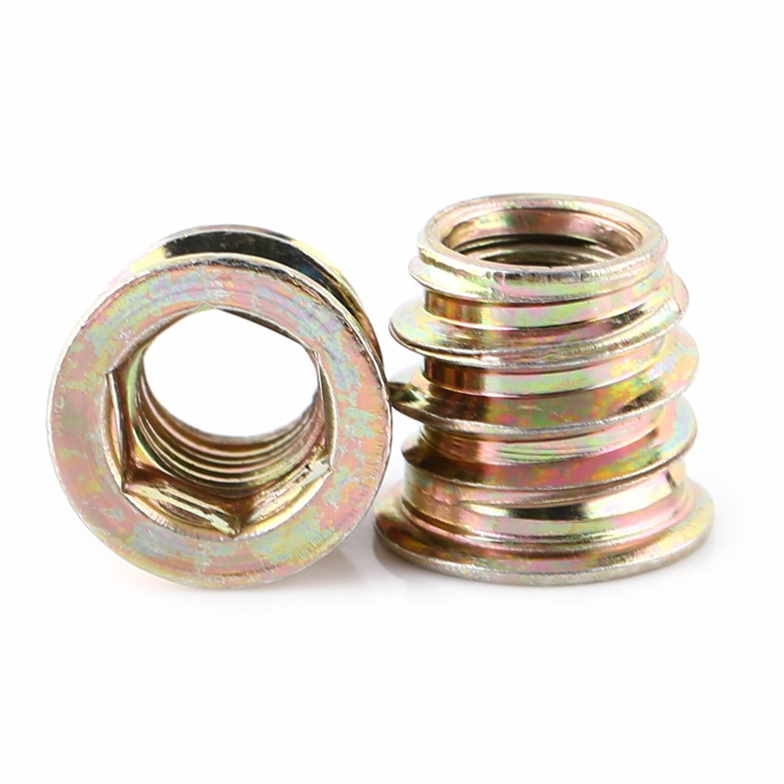 Гайки с резьбой M8x13 мм из оцинкованной углеродистой стали с шестигранным гнездом, прочный крепеж для сборки и ремонта мебели