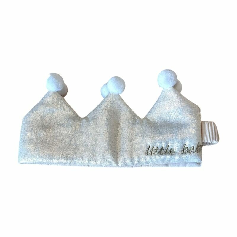 Повязка на голову с короной для фотосессии 100-летие ребенка-золотисто-белая