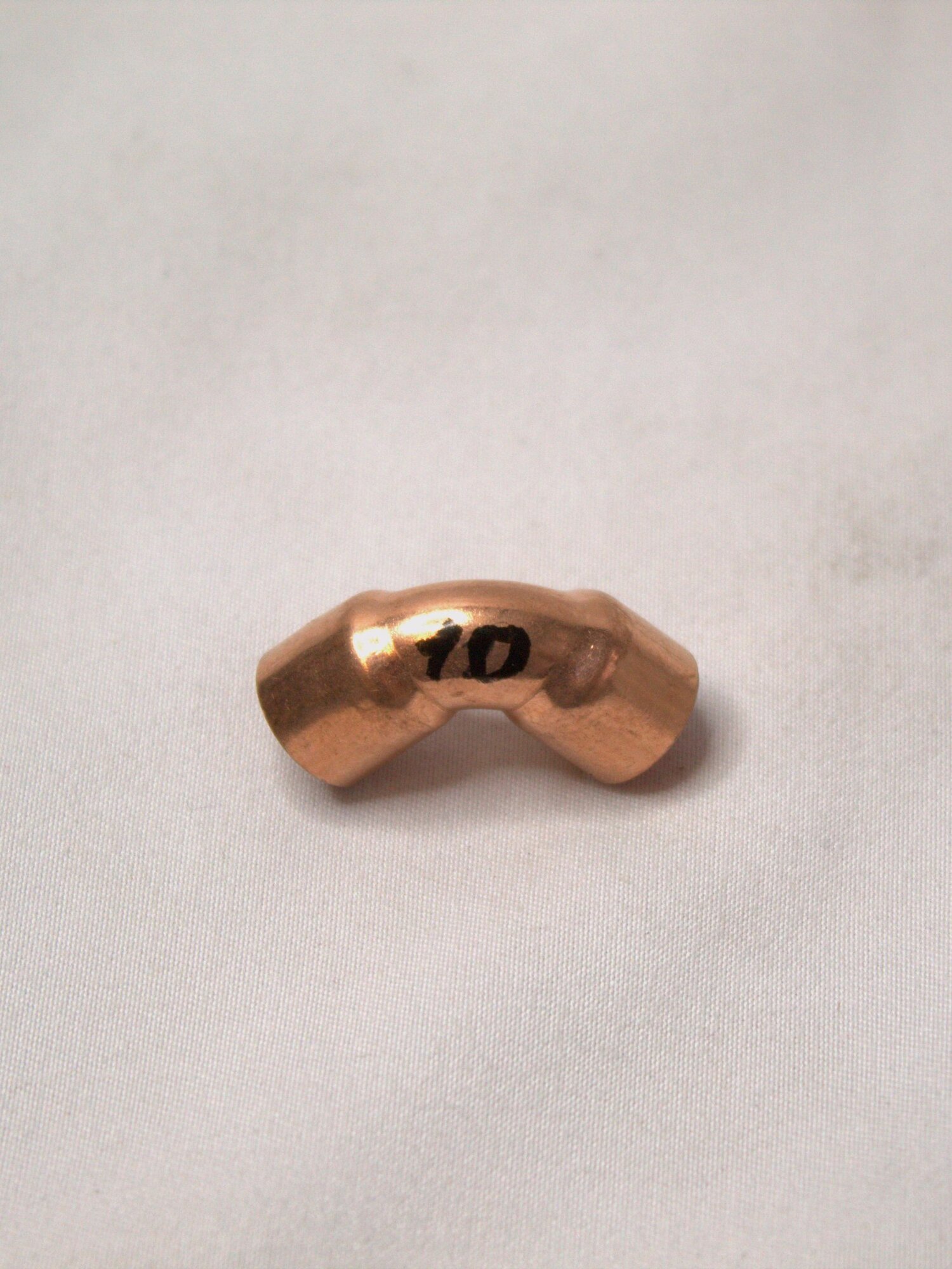 Угол медный под пайку, 10мм, двухраструбный