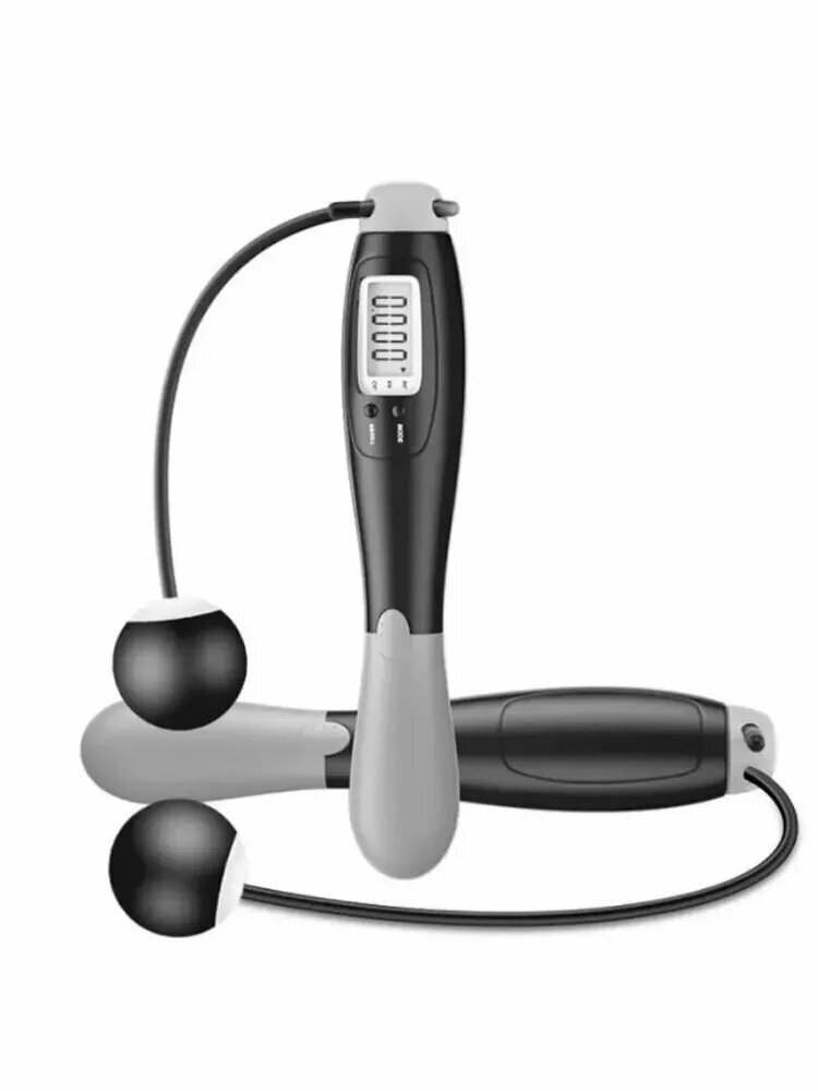 Скоростная скакалка беспроводная для фитнеса с электронным счетчиком. Спортивный инвентарь для гимнастики. Прыгалка взрослая и детская для снижения веса. Подарок на Новый год и день рождения