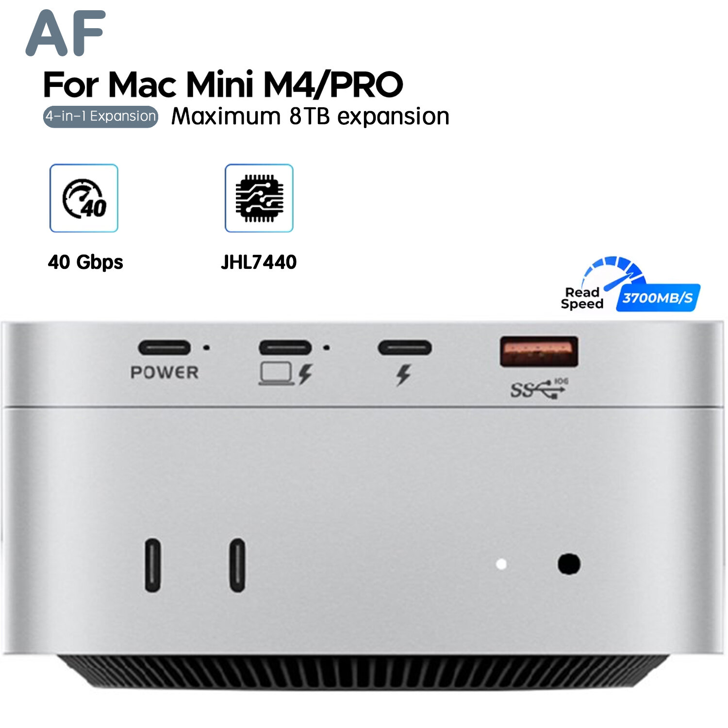 Док-станция 40GB-JHL7440, для Mac Mini M4, M4 Pro, пассивное охлаждение