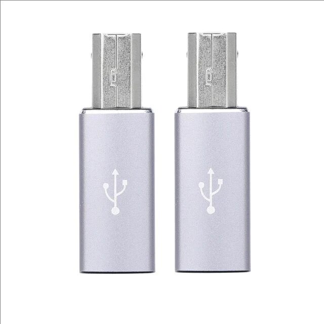 Женский USB C-папа USB B-адаптер типа C в MIDI-конвертер для принтеров Электрические пианино Синтезаторы Микрофоны Адаптеры для ноутбуков 2pcs Gray