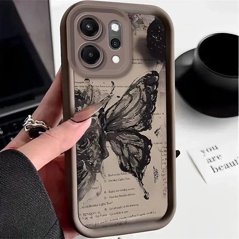 Чехол для Oppo Reno14 F 5G с бабочкой, Цвет: HFTYJTHD003
