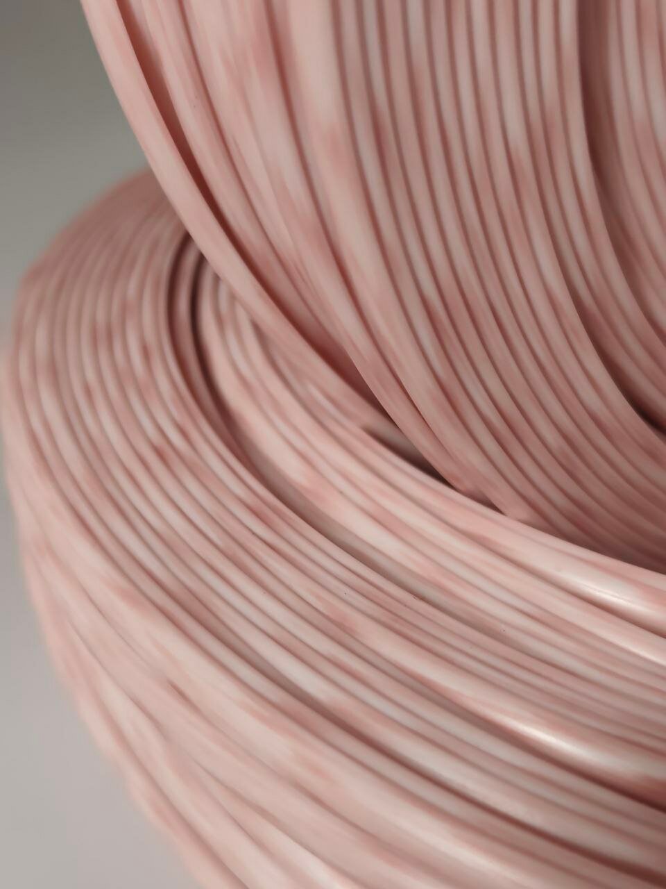 Полиротанг, искусственный ротанг, для плетения 100 м, 6мм, "Мохер", розовый, полу трубка, гладкий