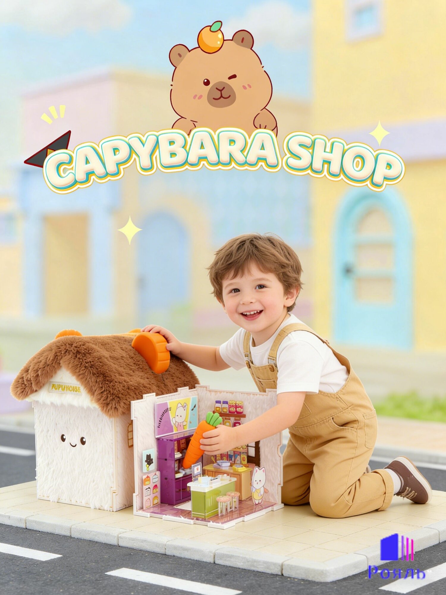 Собираемый домик FUFU со светящимся конструктором, DIY набор-трансформер: крыша превращается в сумку на магнитной кнопке