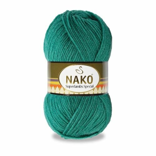 Пряжа Nako Superlambs special 181(5 мотков по 100г/200м) изумруд