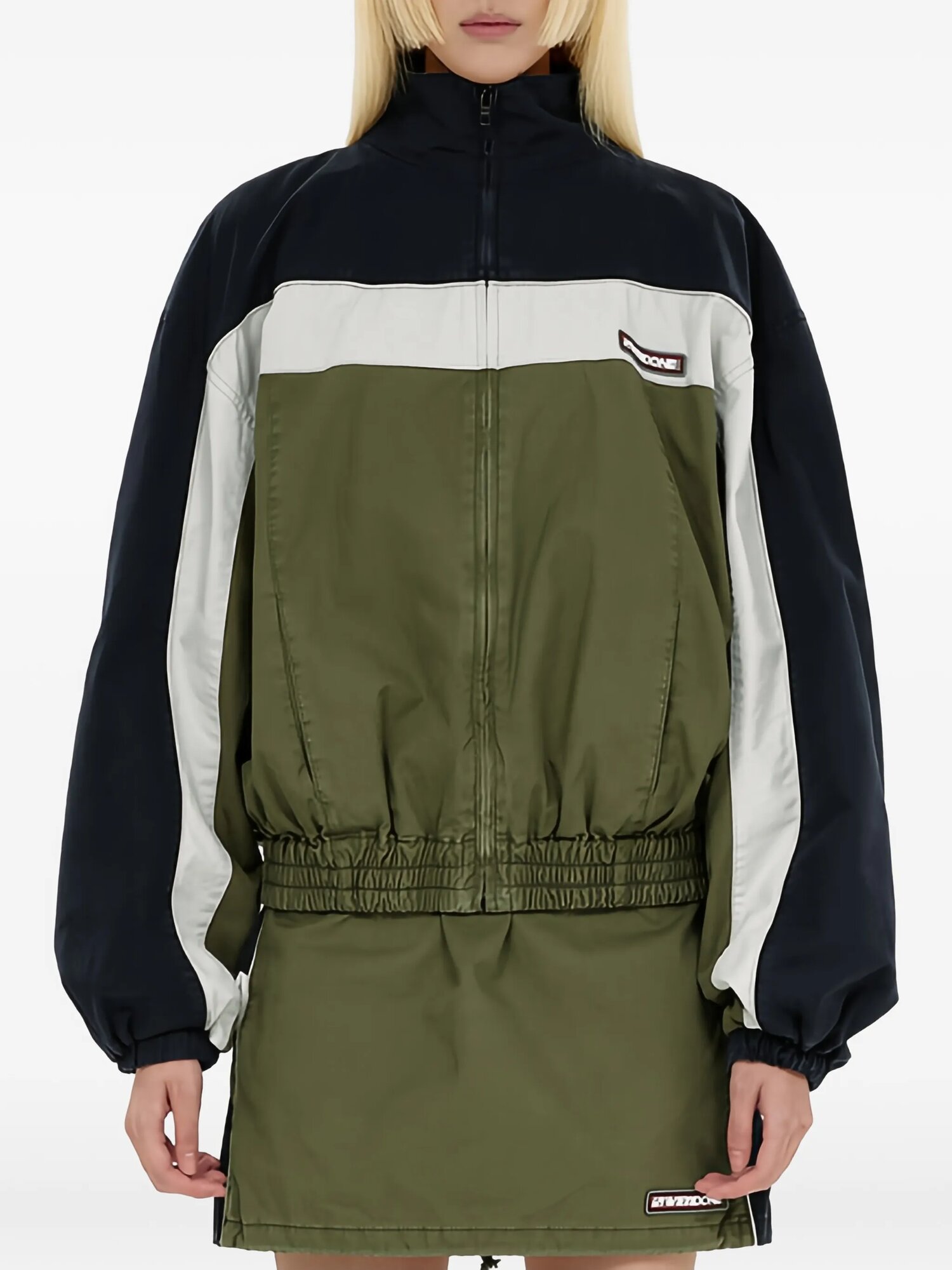 Куртка WE11DONE Colour-block panelled jacket, размер 48, green — фото 1
