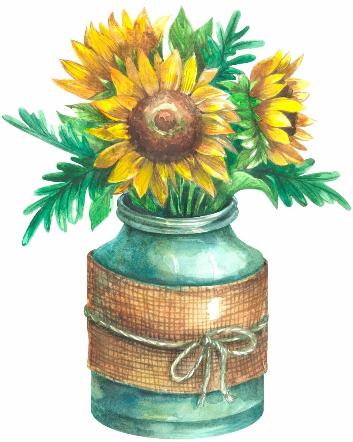 Постер / Плакат / Картина Букет из Подсолнухов 50х70 см в подарочном тубусе