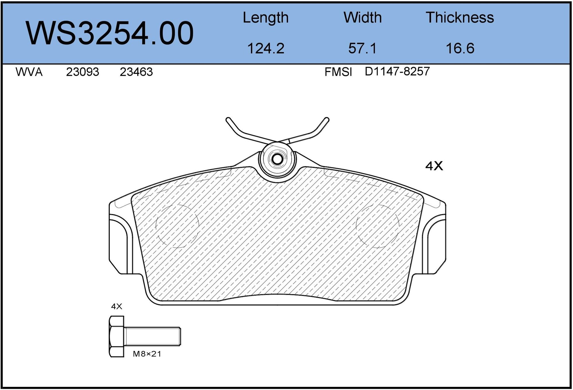 Колодки тормозные дисковые перед JEENICE WS3254.00