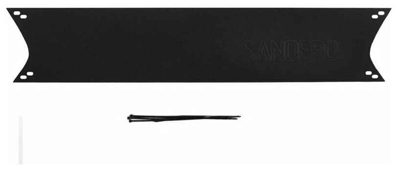 Защитная сетка и заглушка переднего бампера Renault Sandero 2014-2017 (II дорестайлинг)