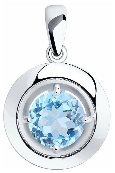 Подвеска, серебро, 925 проба, родирование, топаз