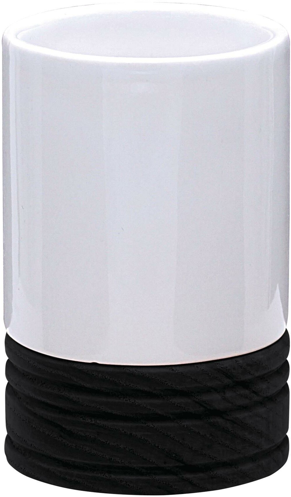 Стаканчик RIDDER Chic настольный, керамика/ясень, чёрный 2137110