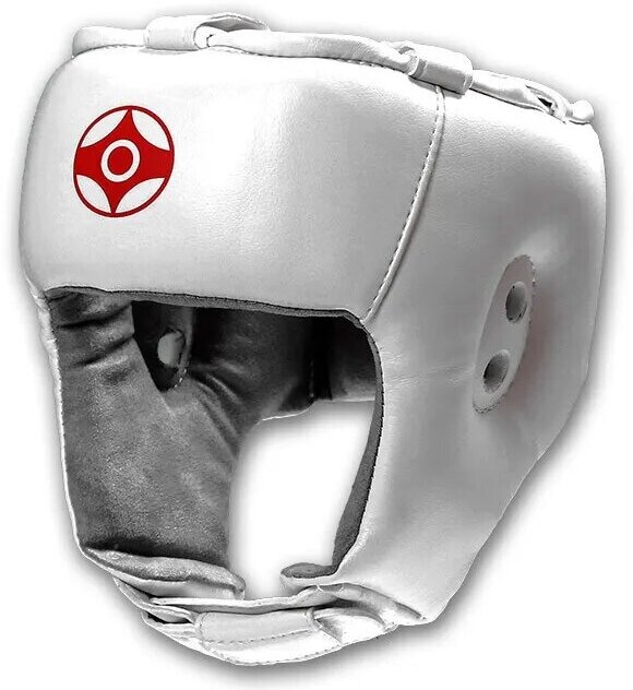 Ш2ИВ Шлем для единоборств БОЕЦ-1, иск. кожа, р. М (цвет белый, Киокусинкай)