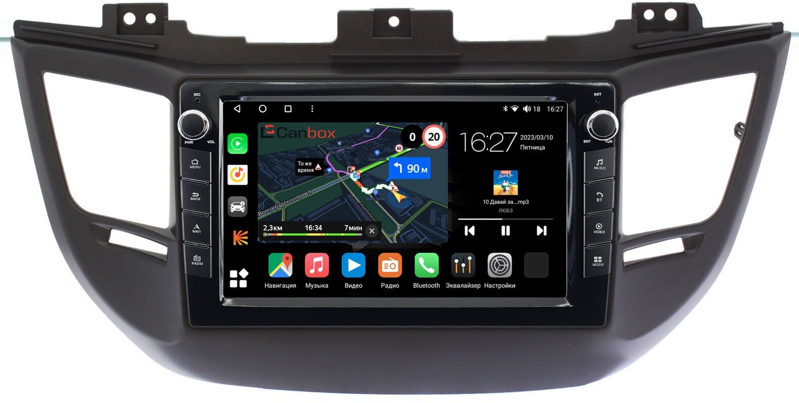 Штатная магнитола Hyundai Tucson 3 2015-2018 Canbox M-Line 7821-9-064 Android 10 (4G-SIM, 2/32, DSP, IPS) С крутилками авто без камеры