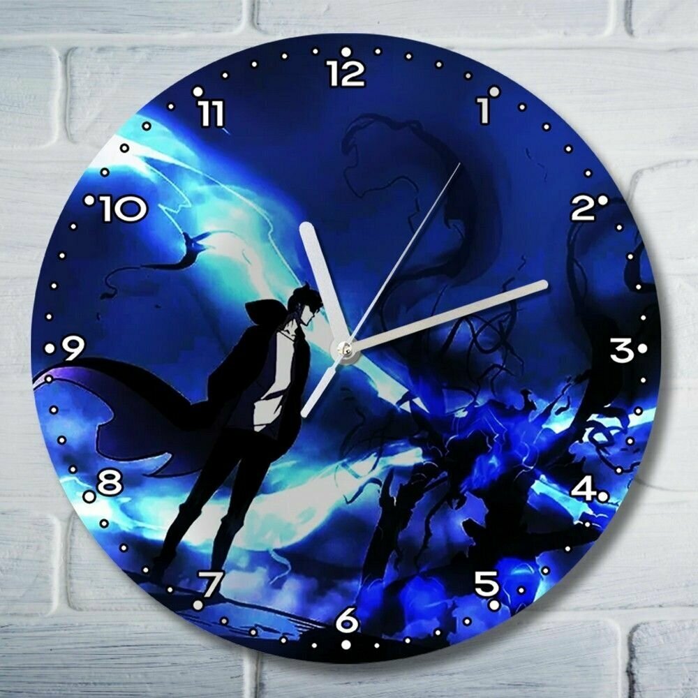 Настенные часы, деревянные, бесшумные, УФ печать Аниме Поднятие уровня в одиночку - 5265
