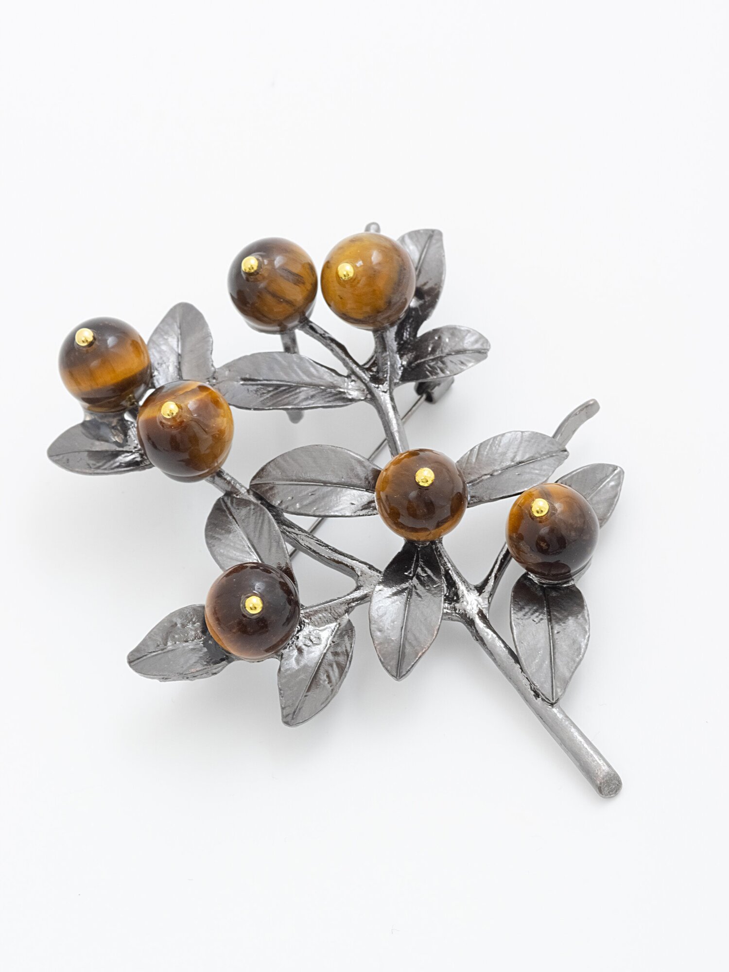 Брошь, тигровый глаз