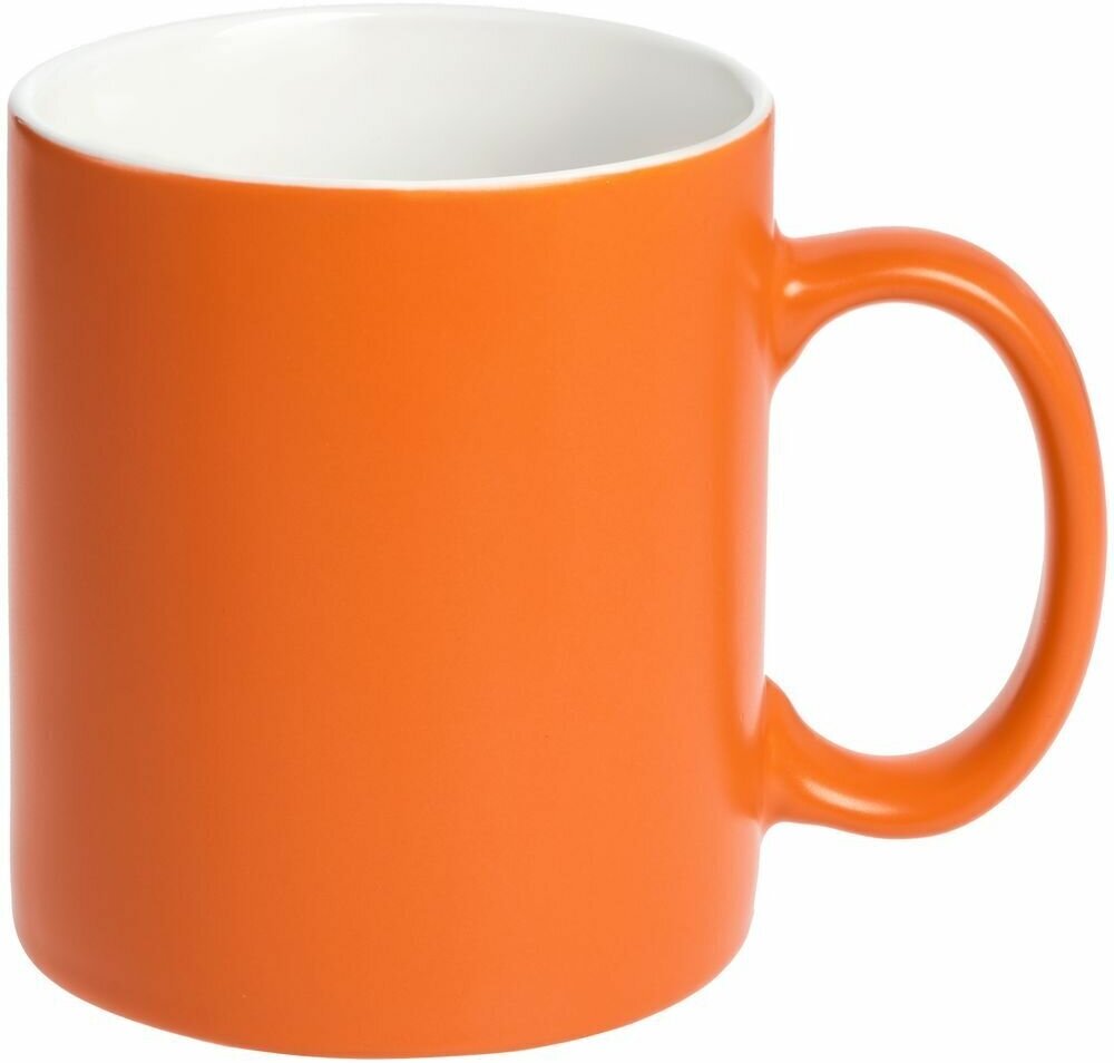 Кружка Promo матовая, оранжевая, фаянс, 330 мл