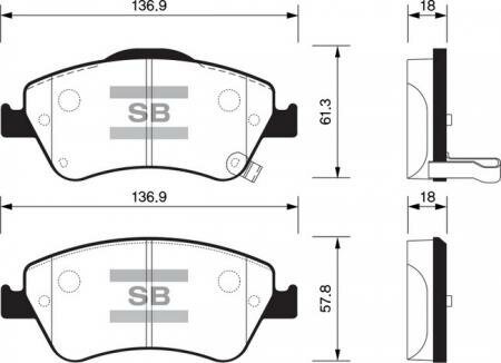 Колодки тормозные передние Sangsin Brake SP1500