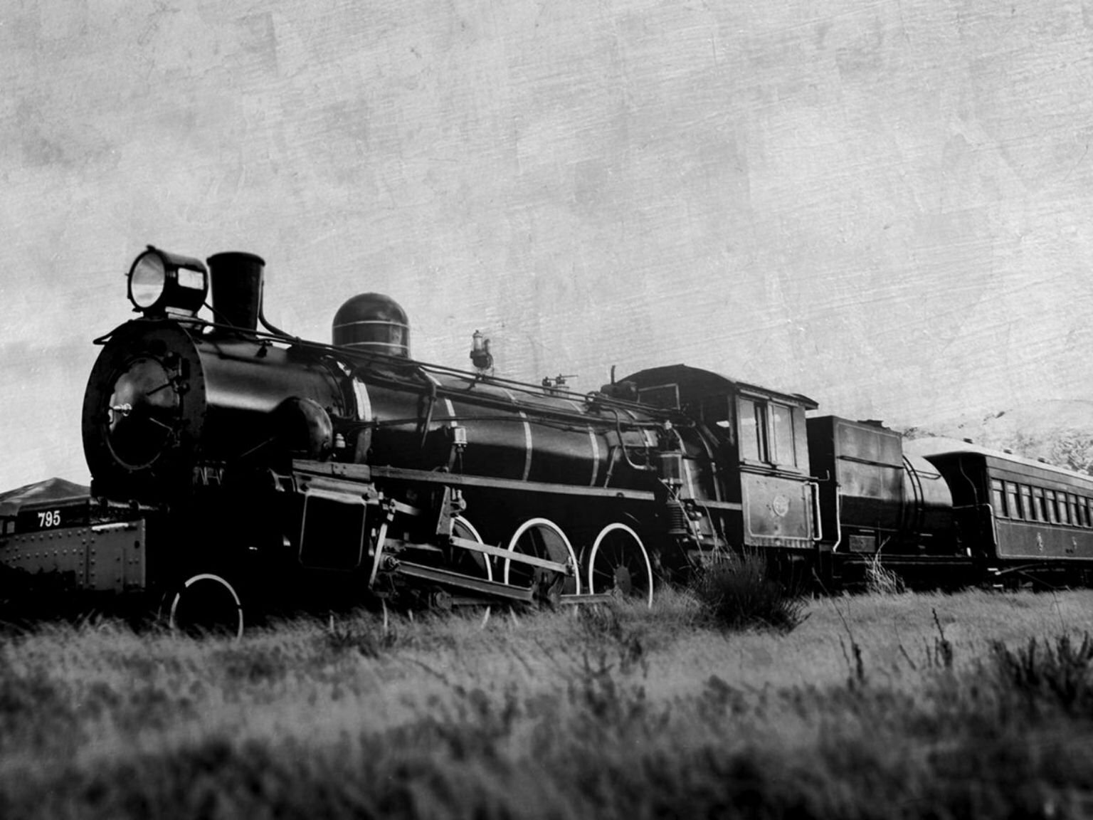 Постер / Плакат / Картина Фотография Паровоза 40х50 см в подарочном тубусе