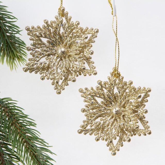 Набор елочных игрушек Gold Maeglin 8 см, 2 шт, подвеска, Kurts Adler, D0913GO-набор