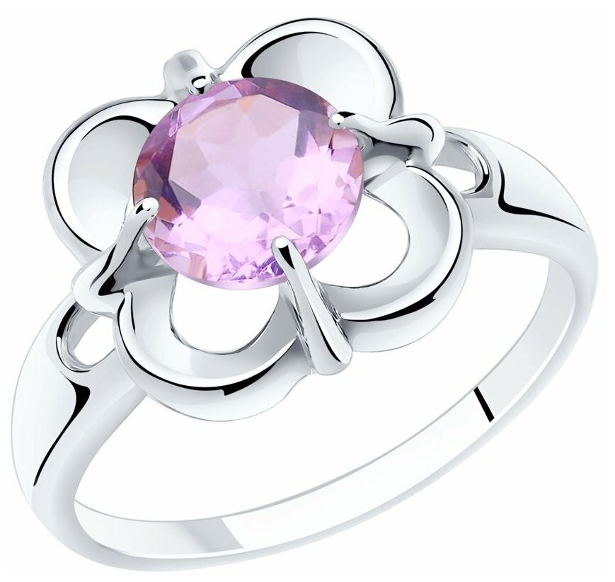 Кольцо, серебро, 925 проба, родирование, аметист