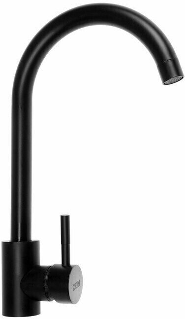 Смеситель для кухни ZEIN Z2387, однорычажный, картридж керамика 40 мм, нержавеющая сталь