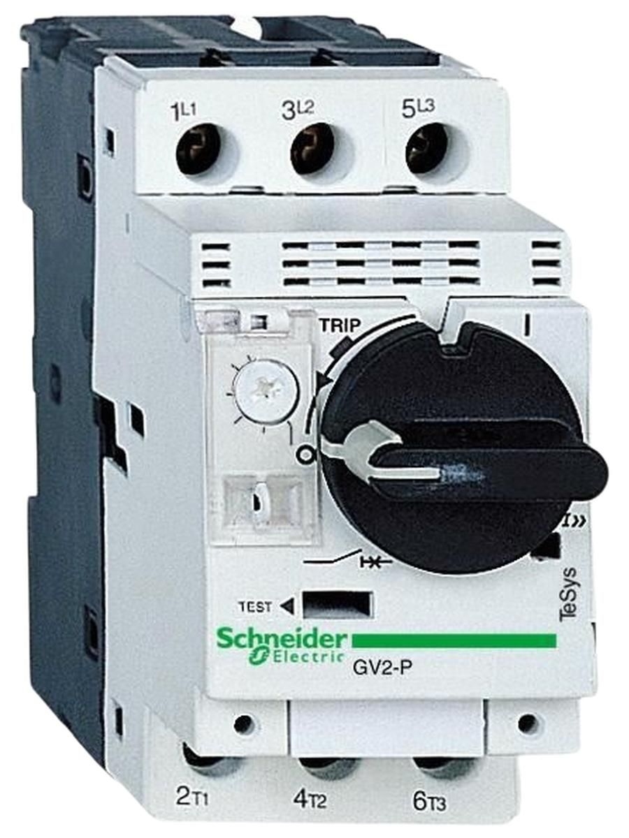 GV2P10 Schneider Electric, Авт. выключатель защиты двигателя 4-6.3А, Icu100kA.